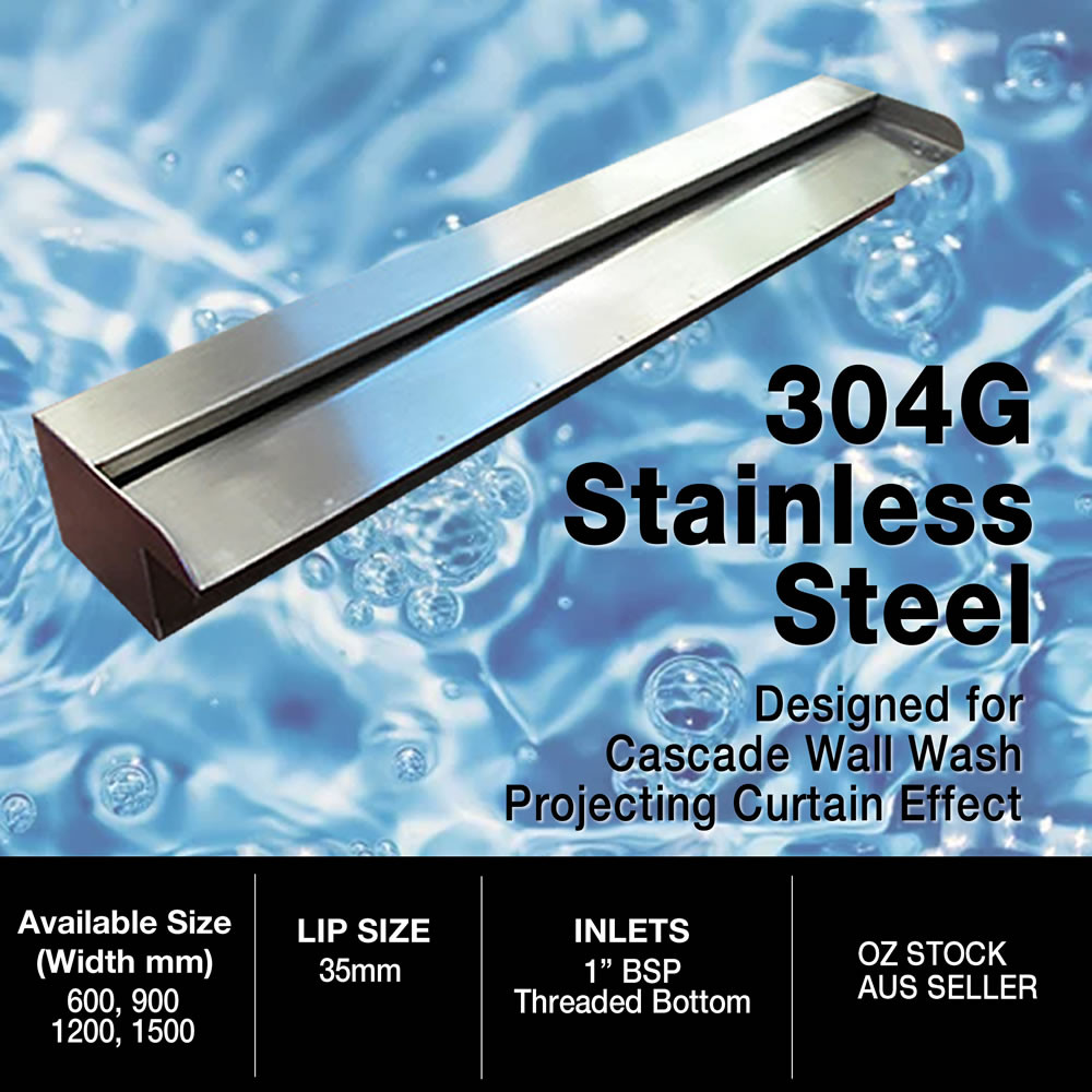 1200mm Stainless Water Wall Blade - 35mm Lip x 304 Grade - DIYMegaStore ...