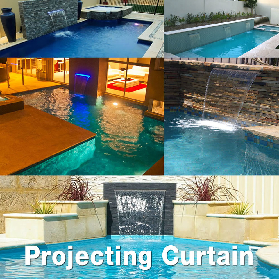 Water Feature Spillway Blade with MULTI-COLOUR LED Light Bar - 1200mm Wide