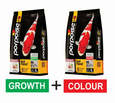 Porpoise Koi Fish Food GROWTH + COLOUR ENHANCER 10kg Combo Buy