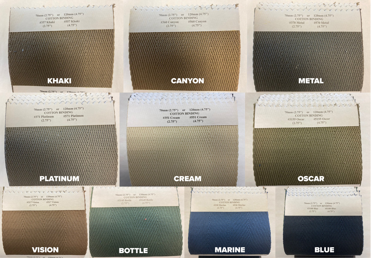 1096 Canvas Binding Color Chart