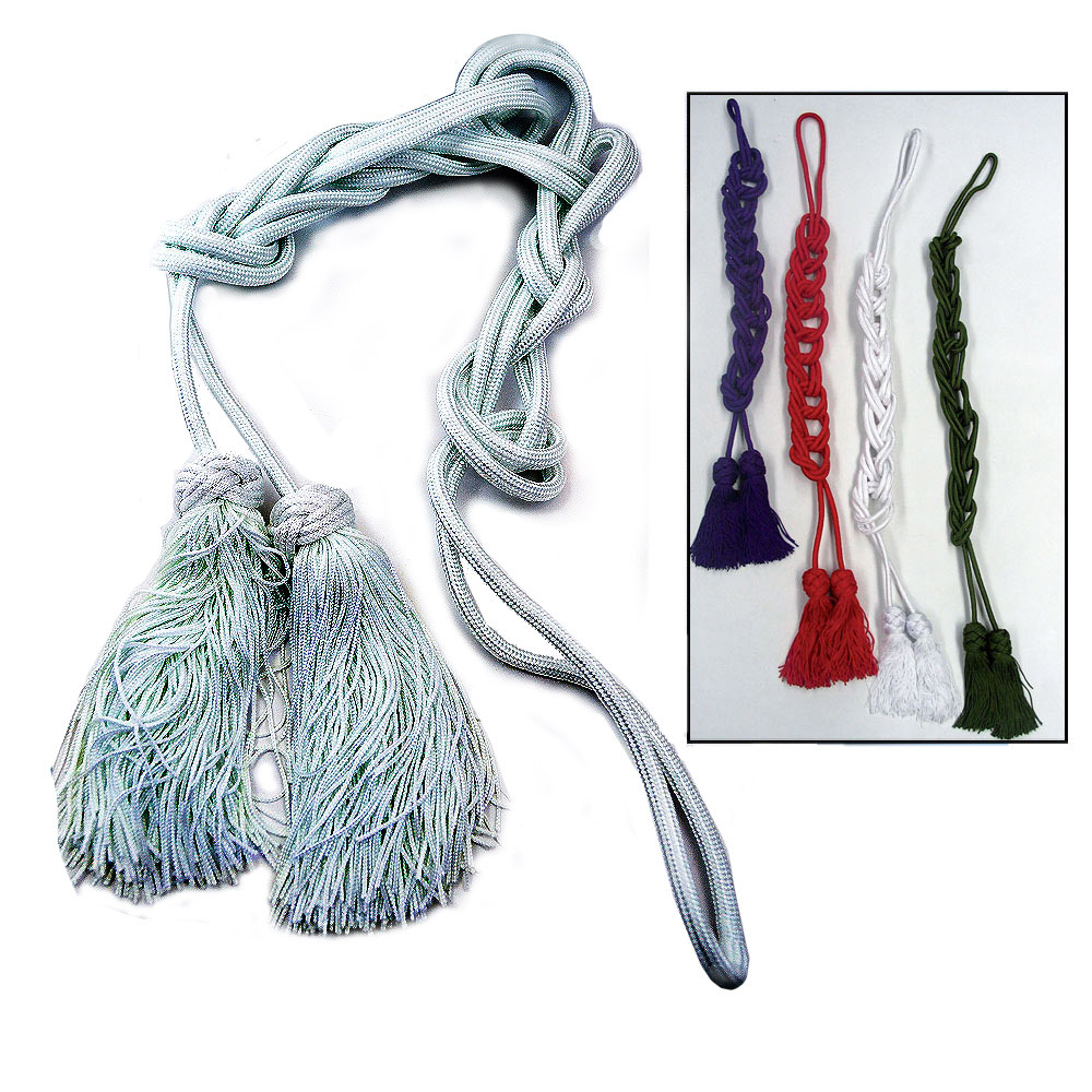 E4 150" White Rayon Cincture with Tassels | St. Patricks Guild