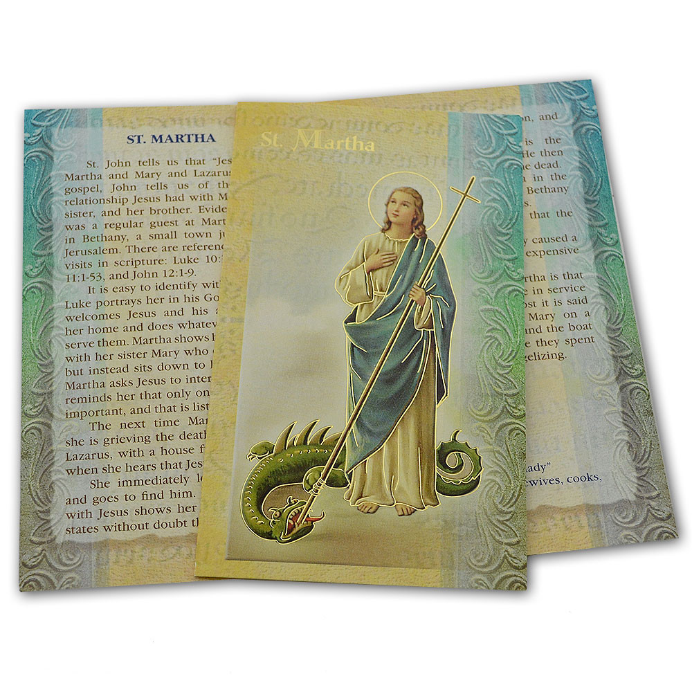 St Martha Mini Lives Holy Card | St. Patricks Guild