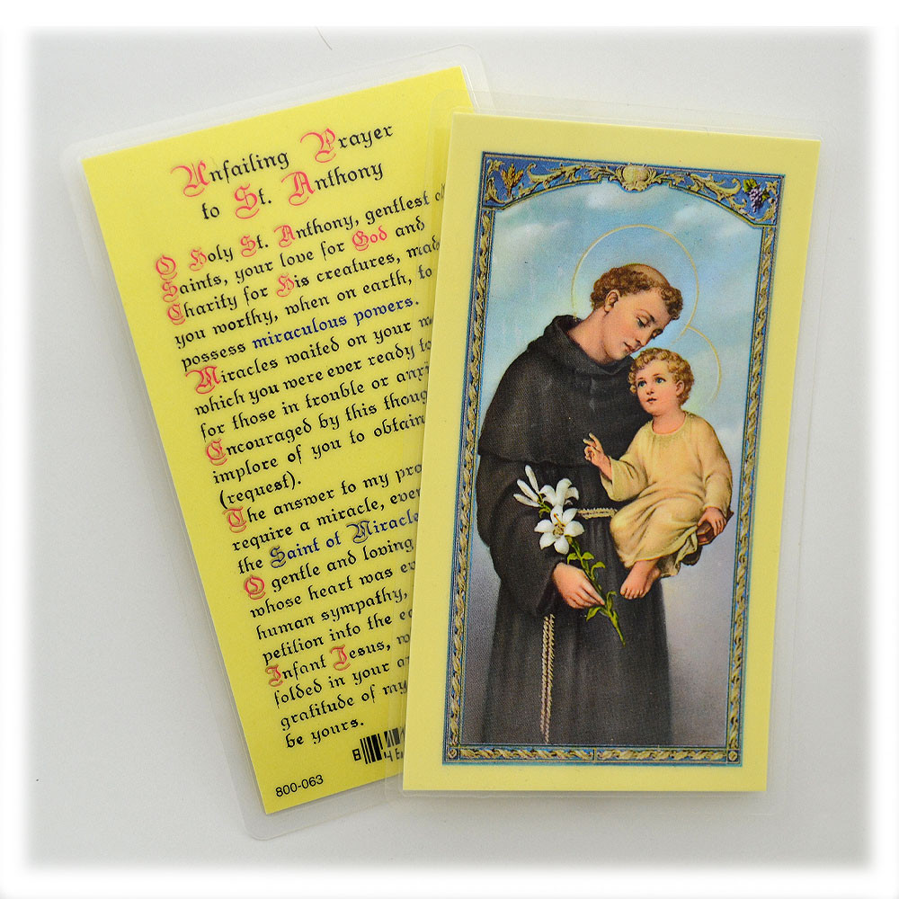 St Anthony Laminated Holy Card | St. Patrick's Guild