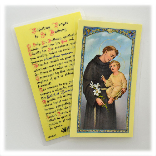 St Anthony Laminated Holy Card | St. Patricks Guild