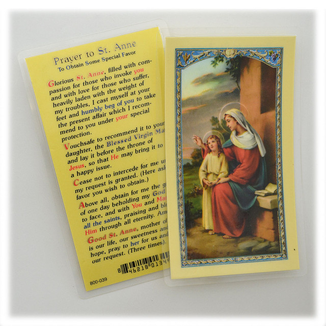 Prayer to St Anne Laminated Holy Card | St. Patrick's Guild