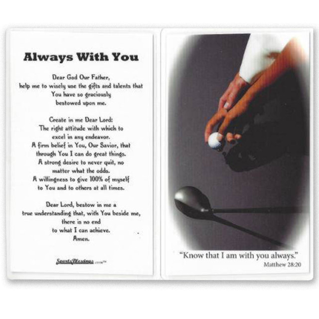 Laminated Prayer card for Golf | St. Patrick's Guild