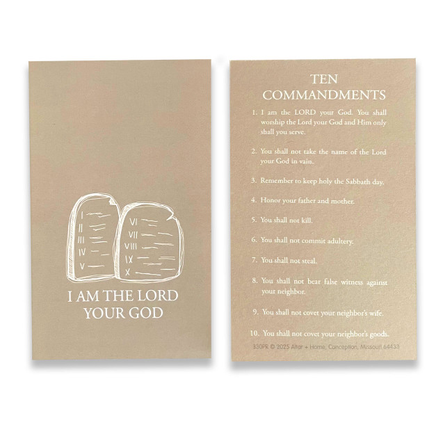 Ten Commandments Prayer Card | St. Patrick's Guild