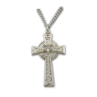 Irish Celtic Cross Necklace, 24 Inch Chain | St. Patrick's Guild