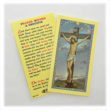 Prayer Before a Crucifix Laminated Holy Card | St. Patrick's Guild