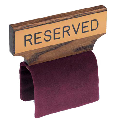 Reserve Sign With Flexible Maroon Clamp | St. Patrick's Guild