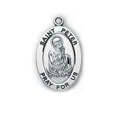 St. Peter Medal Small Necklace on 20" Chain | St. Patrick's Guild