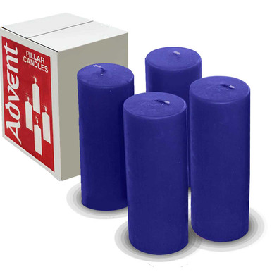 3" x 8" Sarum Blue CA Advent Candles: Set of 4 | St. Patricks Guild