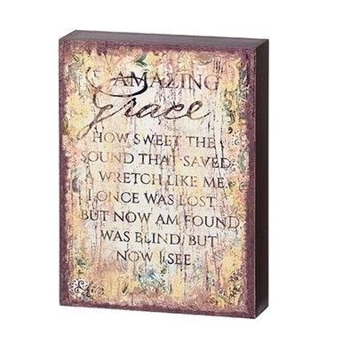 Amazing Grace Rectangular Wall Plaque 7.75 IN | St. Patrick's Guild