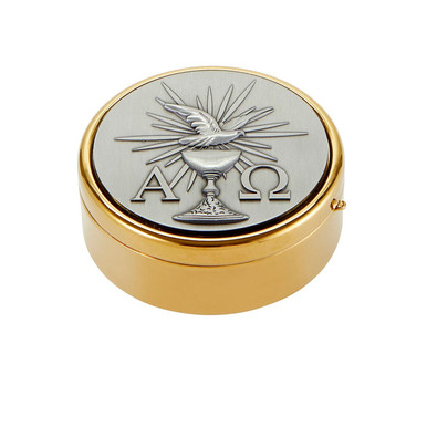 J1575 Hospital Pyx w/Dove and Alpha/Omega | St. Patrick's Guild