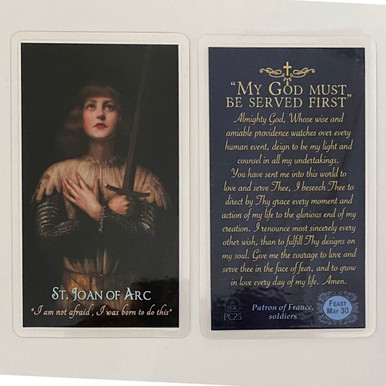 St. Joan of Arc Prayer Card | St. Patrick's Guild