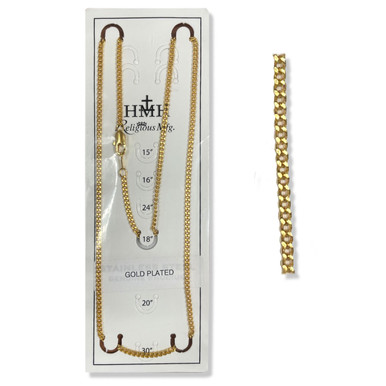 HMH 18IN Gold Plated Endless Curb Chain | St. Patrick's Guild