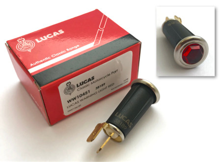 Genuine Lucas Hexagonal Headlamp Warning Light, Red (38189) - Classic ...