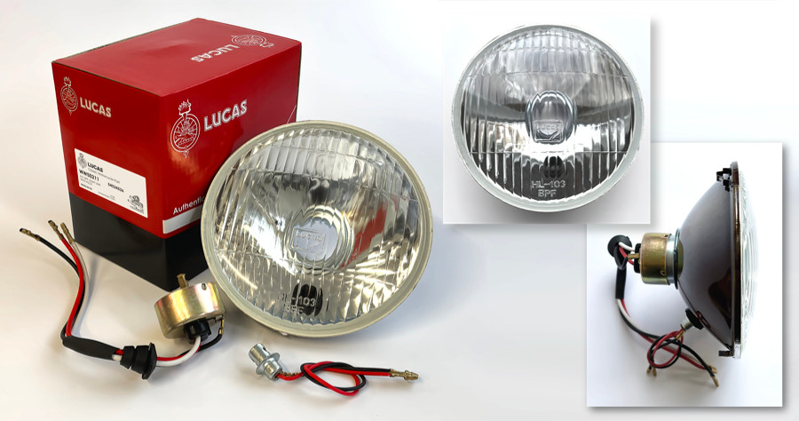 Genuine Lucas 5¾" Headlamp Beam Unit with pilot aperture - Classic ...