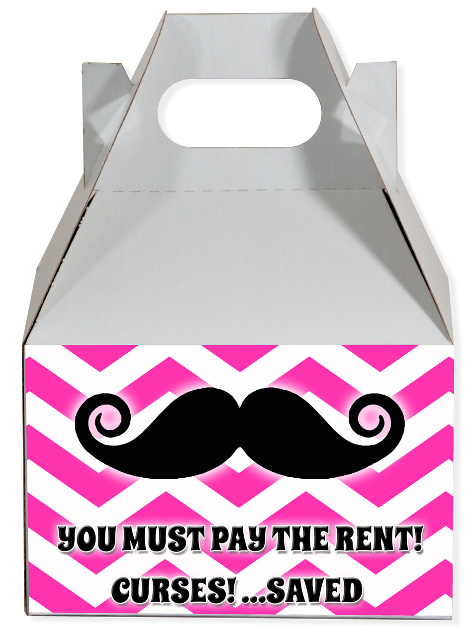 Pink and Black Mustache Gable Box
