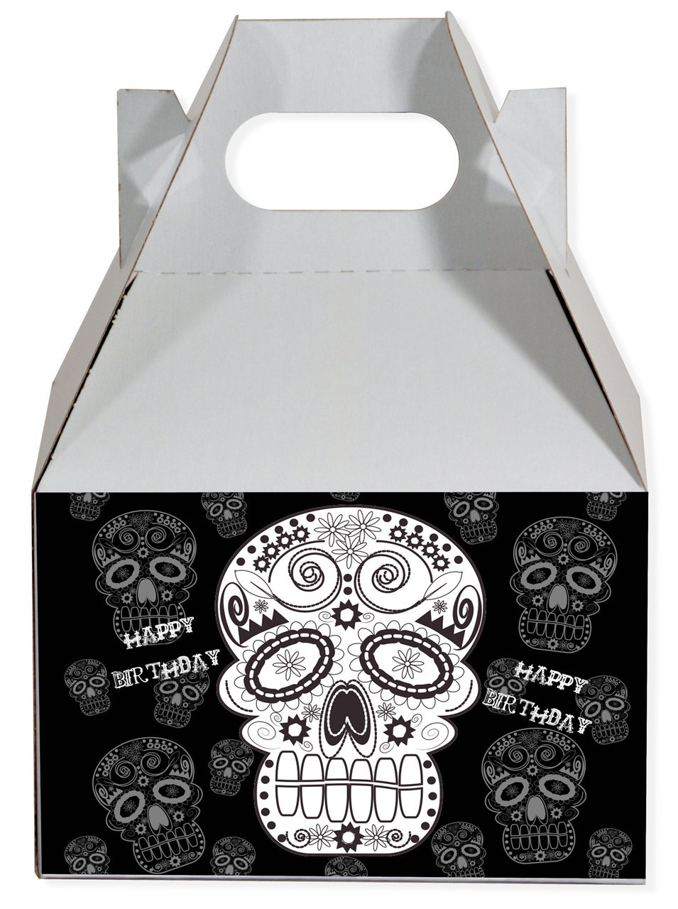 Sugar Skull Black and White Halloween Gable Box