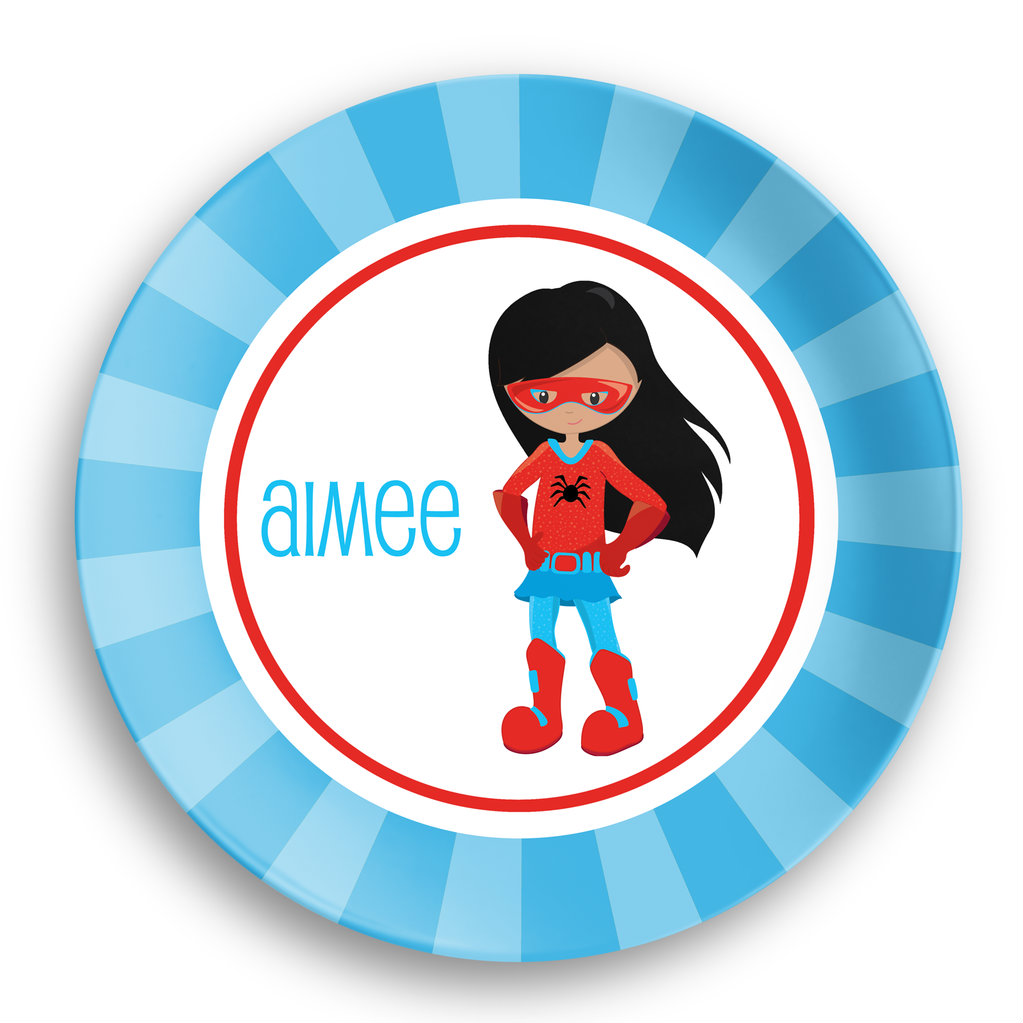 Superhero Girl Design Kid's Dinner Plate