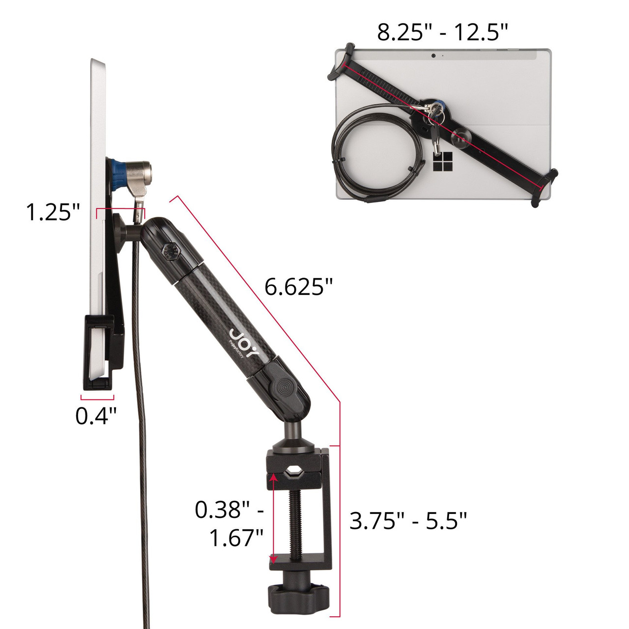 LockDown Universal C-Clamp Mount w/ Key Lock for 7-inch - 10.1-inch Tablets