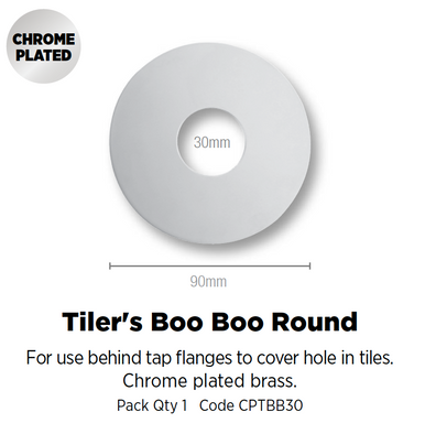 Tiler'S Boo Boo Round 30Mm I.D. 90Mm O.D. Chrome Plated