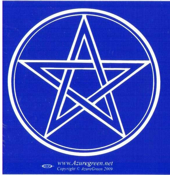 Blue Pentacle Vinyl Bumper Sticker 7cm x 7cm