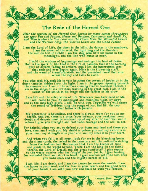 The Rede of the Horned One Poster on Parchment A4