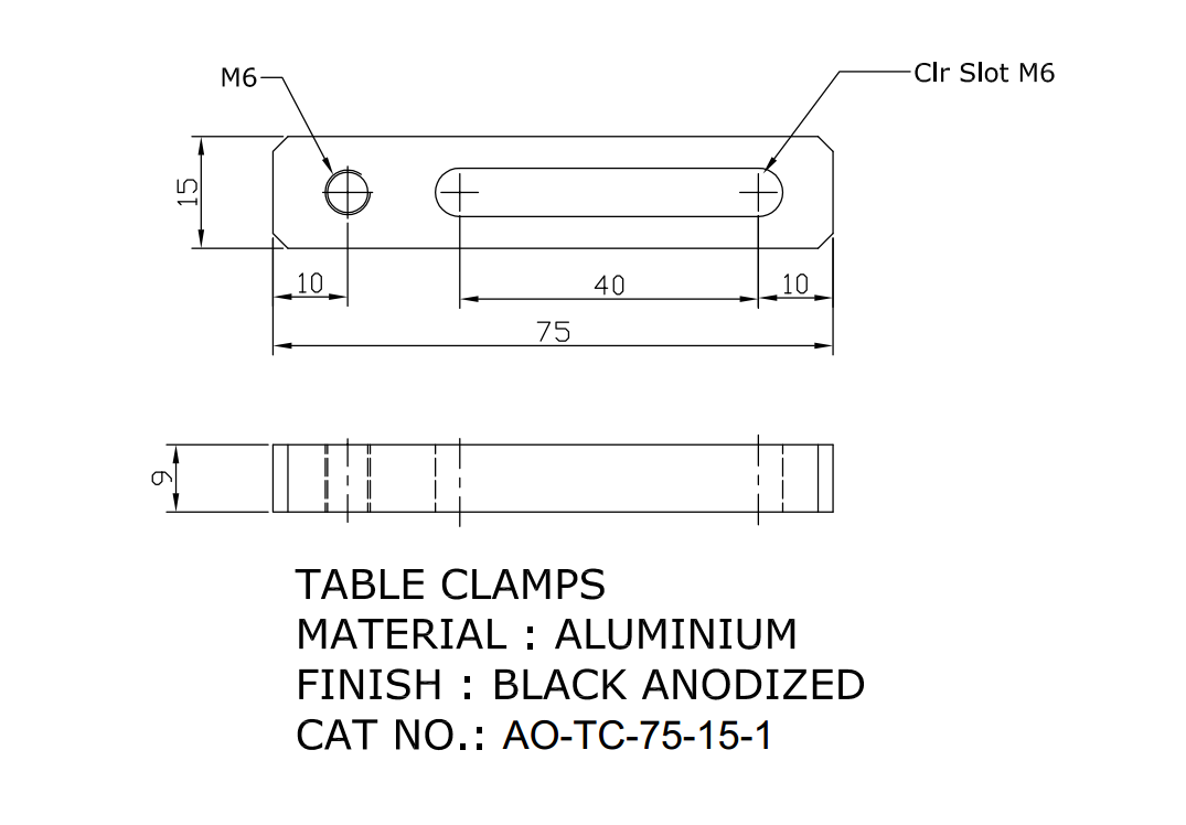 Table clamp with Linear Slot
