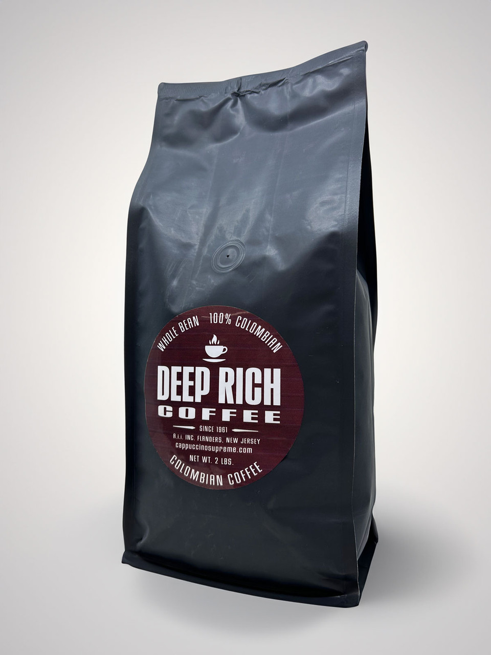 Deep Rich 100% Colombian Whole Bean Coffee 2 Lb. Bag - Cappuccino Supreme