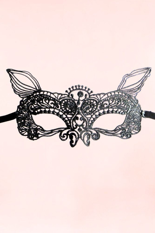 Black Lace Cat Mask - Lucky Doll Costumes PH