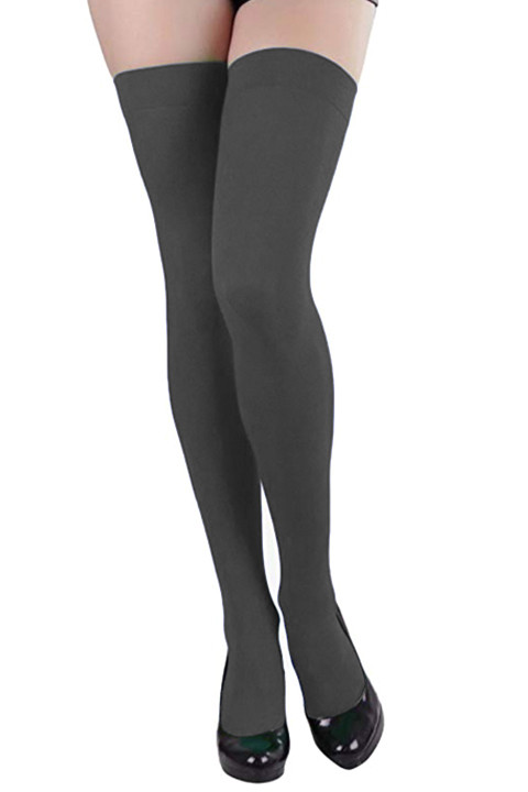 Gray Opaque Thigh Stockings - Buy Stockings at Lucky Doll Lingerie ...