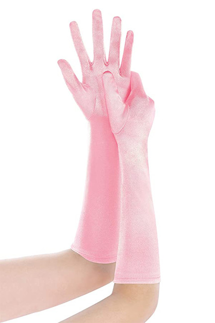 Pink Satin Opera Gloves 14" - Buy Costume Accessories at Lucky Doll