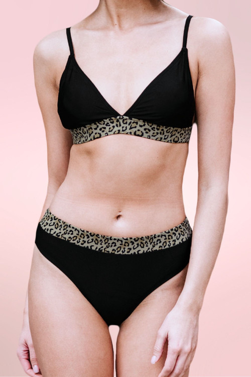 Nala Black Padded Leopard 2 Pc Bikini