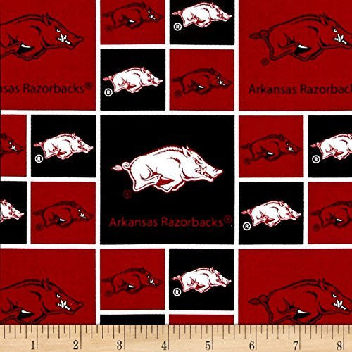 University of Arkansas Cotton Fabric by Sykel-Arkansas Razorbacks ...