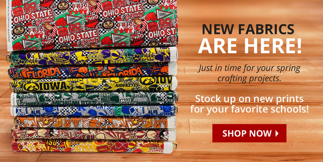 College Team Fabric | Collegiate Cotton Fleece | University Ribbon Prints