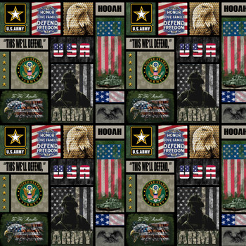 U.S. Army Cotton Fabric | Camo Block US Army Quilting Cotton
