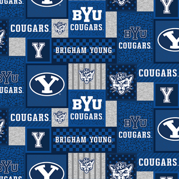 Brigham Young University BYU Cougars College Patch Fleece Fabric ...