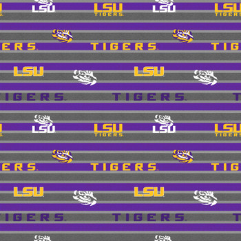 Louisiana State University LSU Tigers Polo Stripe Fleece Fabric ...