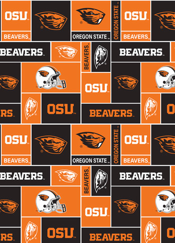 Oregon State University Beavers Geometric Fleece Fabric Remnants ...