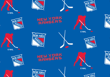 New York Rangers All Over NHL Fleece Fabric Remnants - College Fabric Store