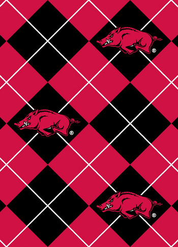 University of Arkansas Razorbacks Argyle Fleece Fabric Remnants ...