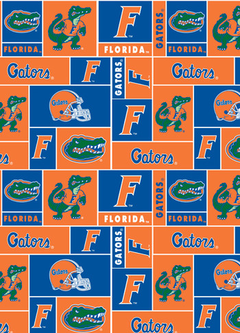 University of Florida Gators Geometric Fleece Fabric Remnants - College ...
