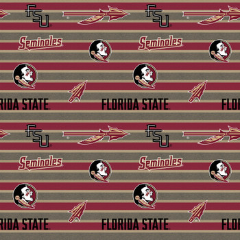 Florida State University FSU Seminoles Polo Stripe Fleece Fabric ...