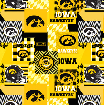 Officially Licensed University of Iowa Minky Fabric with Geometric ...