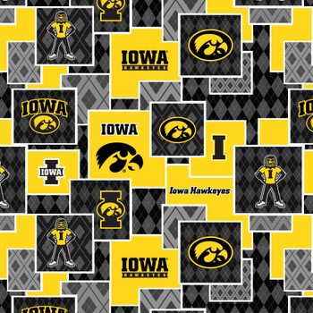 Official Licensed University of Iowa Cotton Quilting Fabric-Iowa ...