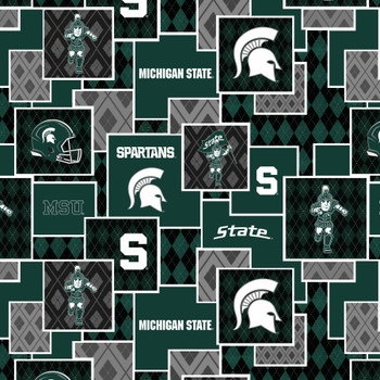 Official Licensed Michigan State University Cotton Quilting Fabric ...