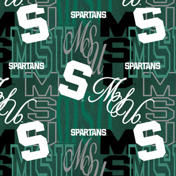 Official Licensed Michigan State University Cotton Quilting Fabric ...
