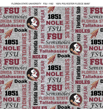 Florida State University Fleece Fabric Verbiage Design | Free Shipping